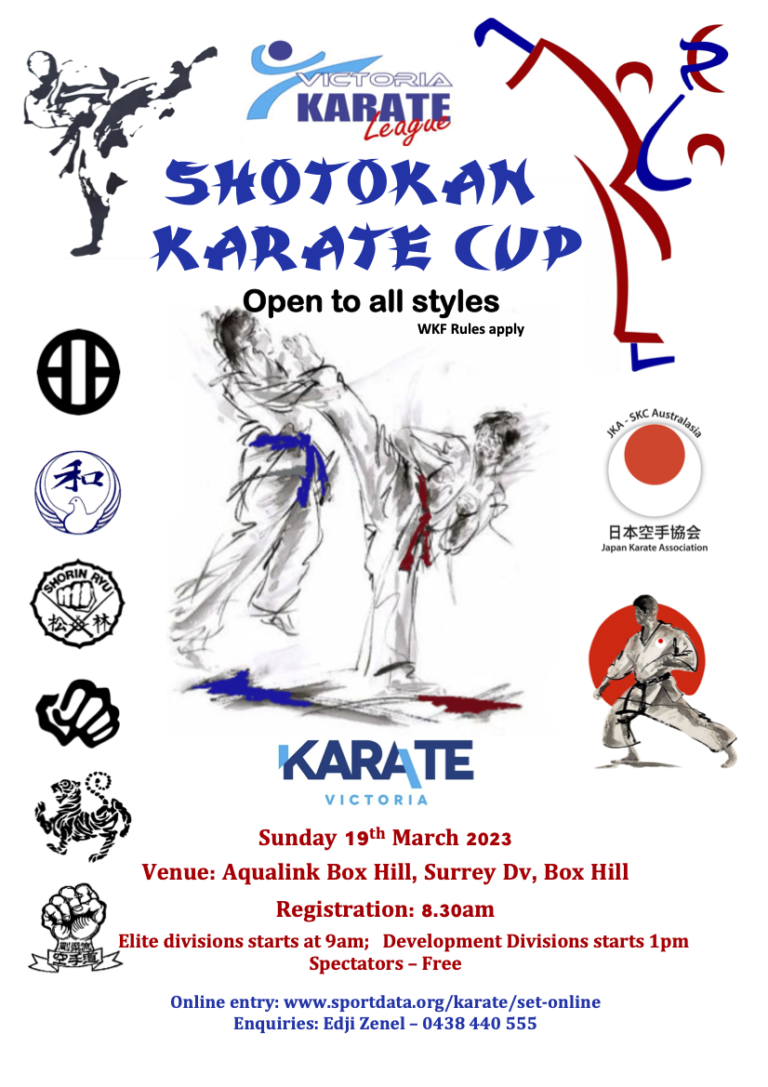 Flyer Shotokan Cup 2023 – Karate Victoria